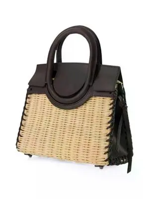 Staud Mini Maude Wicker Carryall Bag - Neutrals