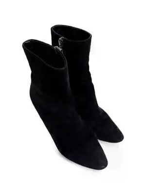 Saint Laurent Loulou Zip Ankle Boots - Black
