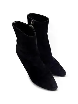 Saint Laurent Loulou Suede Zip Ankle Boots
