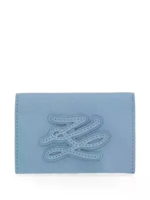 Karl Lagerfeld K/autograph Logo-patch Pebbled Wallet - Blue