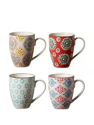 CU I SEEYOU Patterned Ceramic Mugs - Neutrals