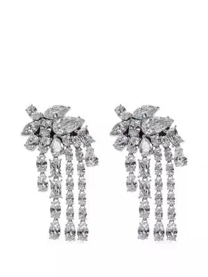 SELF-PORTRAIT Crystal-embellished Drop Earrings - Silver