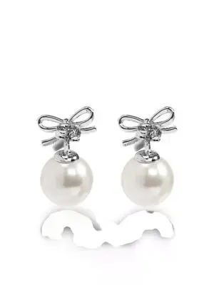 SELF-PORTRAIT Bow-detail Pearl-drop Earrings
