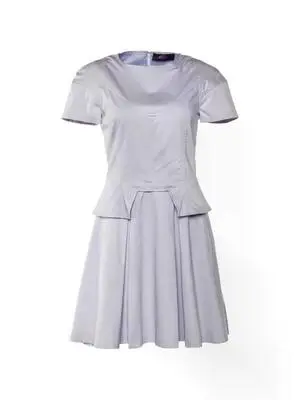 Versace Pleated Short-sleeve Dress - Purple