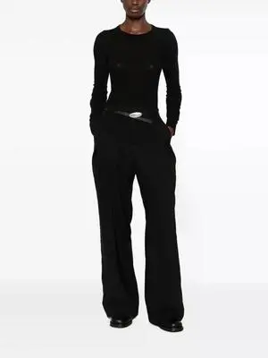 Sacai Tailored Wool Trousers With Satin Trim
