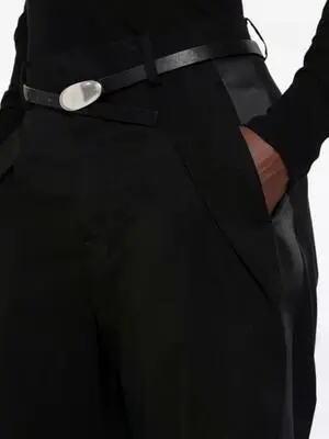 Sacai Tailored Wool Trousers With Satin Trim