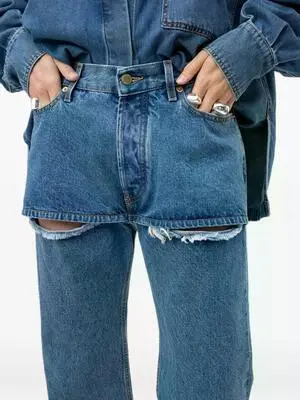 DARKPARK Cut-out Frayed-edge Jeans