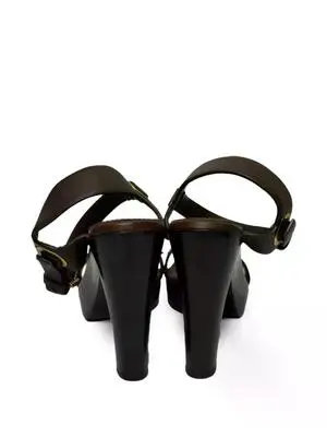 Ralph Lauren Wooden Heel Platform Sandals