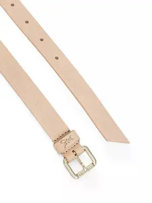 Patrizia Pepe Fly-plaque Pebbled-calf Leather Belt