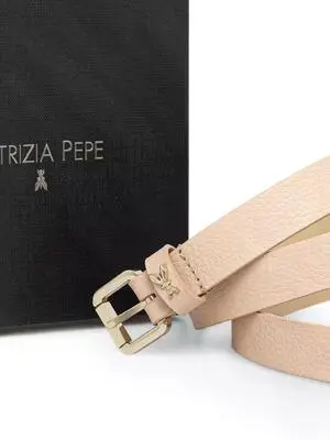 Patrizia Pepe Fly-plaque Pebbled-calf Leather Belt