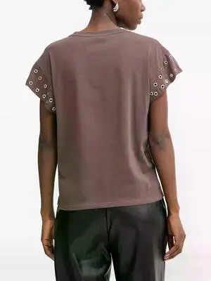 Liu Jo Eyelet-embellished Pleated T-shirt