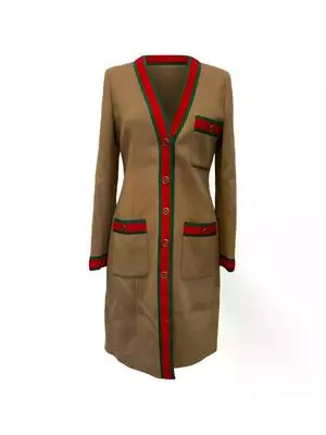 Gucci Gg Web Single-breasted Coat