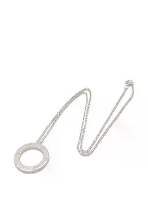 Cartier 18k White Gold Diamond Circle Pendant Necklace - Silver