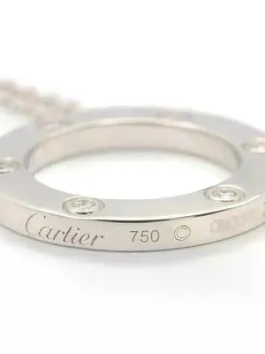 Cartier 18k White Gold Diamond Circle Pendant Necklace