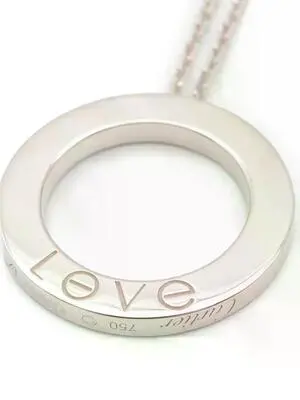 Cartier 18k White Gold Diamond Circle Pendant Necklace