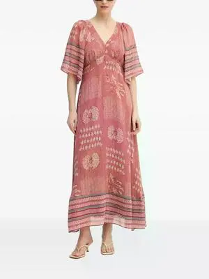HOSS INTROPIA Ana Flared-sleeve Maxi Dress - Pink