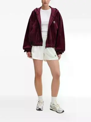 Adidas Essentials Corduroy Zip-up Hoodie - Red