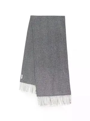LANVIN Herringbone Fringe-trim Scarf