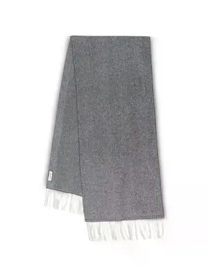 LANVIN Herringbone Fringe-trim Scarf