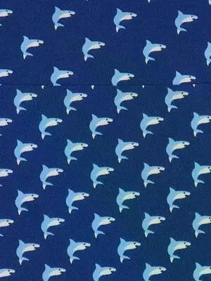 FERRAGAMO Shark Print Silk Neck Tie