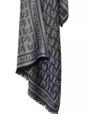 Liu Jo Logo-jacquard Frayed Scarf