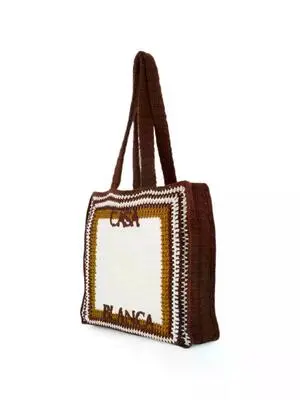 Casablanca Crochet-knit Cotton Tote Bag