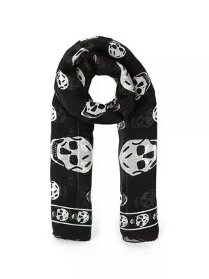 Alexander McQueen Classic Skull-print Silk Scarf - Black