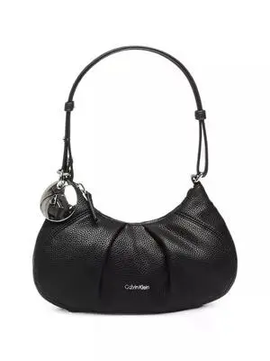 Calvin Klein Pebbled-texture Pleated Shoulder Bag - Black