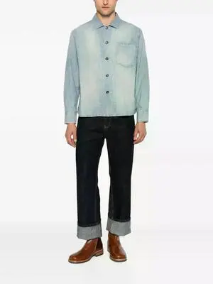 JW Anderson Chambray Logo-patch Chest-pocket Cotton Shirt