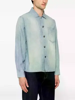 JW Anderson Chambray Logo-patch Chest-pocket Cotton Shirt