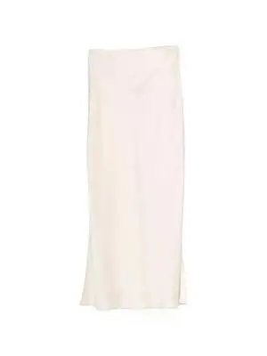 Brunello Cucinelli Satin-finish Side-slit Skirt - Neutrals