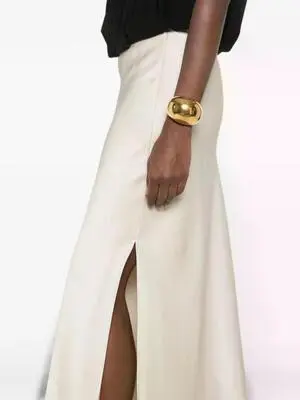 Brunello Cucinelli Satin-finish Side-slit Skirt