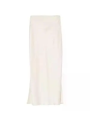 Brunello Cucinelli Satin Finish Side-slit Maxi Skirt