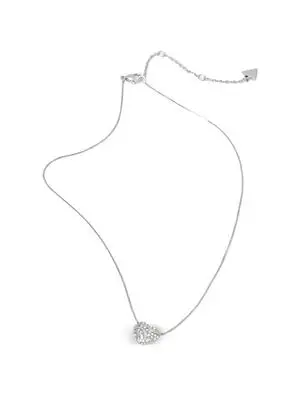 Guess Embellished Pendant Necklace - Silver
