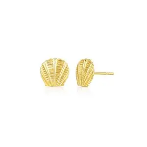 GOLD & HONEY Seashell Stud Earrings - Gold