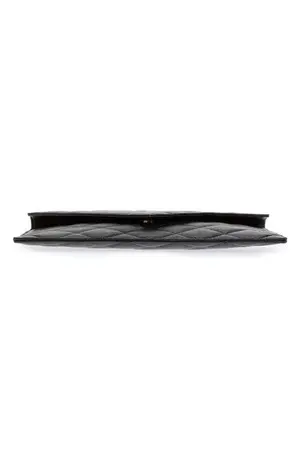 Saint Laurent Paris Diamond Quilted Grain De Poudre Leather Envelope Pouch