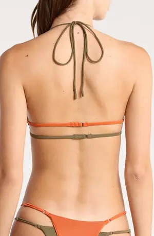 JADED LONDON Beaded Layered Triangle Bikini Top