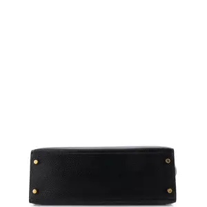 Hermès Kelly Handbag Black Ardennes With Gold Hardware 32