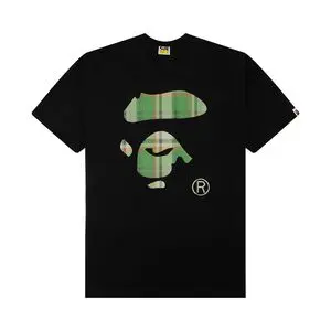 A BATHING APE Check Ape Face Tee /green - Black