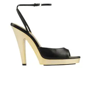 Paris Texas Wmns Gala Sandal Gold - Black