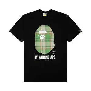 A BATHING APE Check Bathing Ape Tee /green - Black