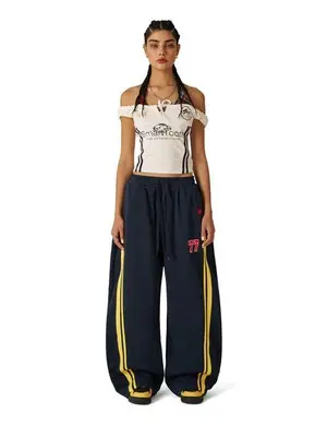 AELFRIC EDEN Stripe Baggy Barrel Sweatpants - Dark Blue