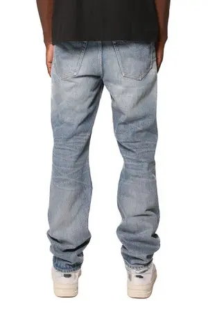 PURPLE BRAND Sun Faded Hickory Ripped Relaxed Fit Jeans - Light Indigo