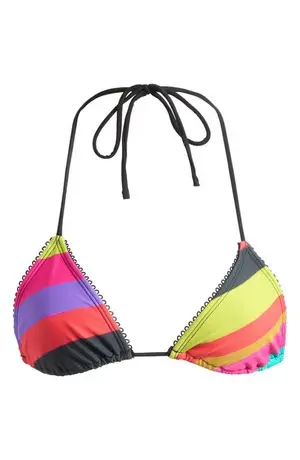 JADED LONDON Freda Stripe Triangle Bikini Top - Multi
