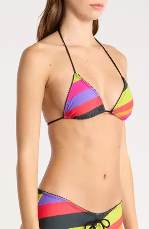 JADED LONDON Freda Stripe Triangle Bikini Top
