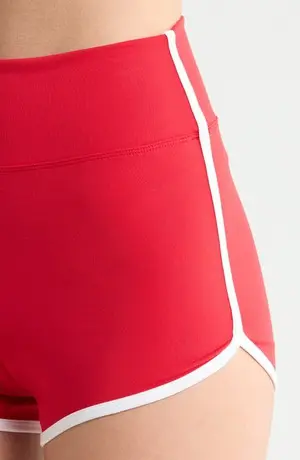 Year Of Ours High Waist Sporty Shorts - Cherry/white