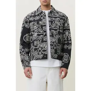 LES DEUX Paisley Cotton Twill Shirt Jacket