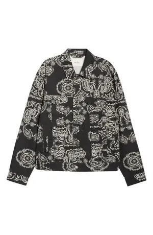 LES DEUX Paisley Cotton Twill Shirt Jacket