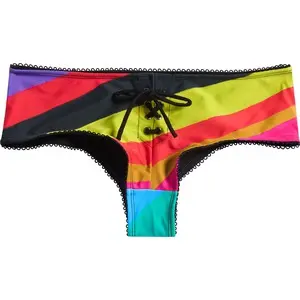 JADED LONDON Freda Stripe Lace-up Bikini Bottoms - Multi