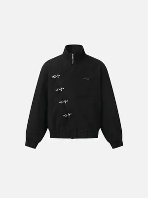 AELFRIC EDEN Boxy Fireman Clasp Jacket - Black